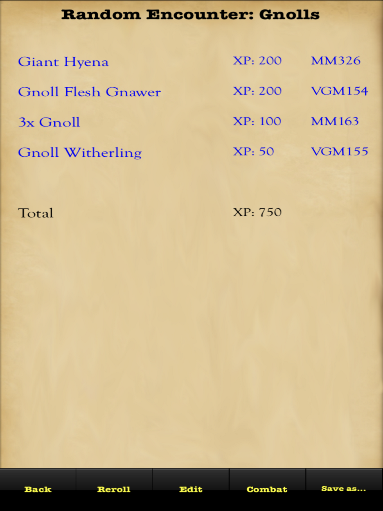 Generate Random Encounters and Treasure for D&D 5e for iPhone/iPad and ...